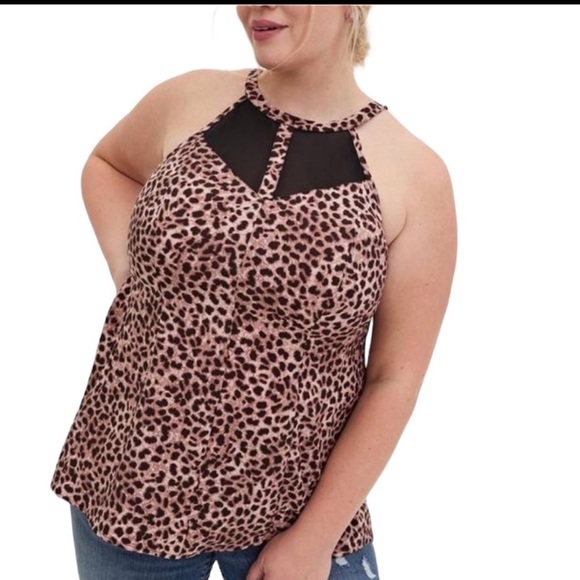 torrid | Tops | Torrid Animal Print Mesh Panel Swing Tank | Poshmark